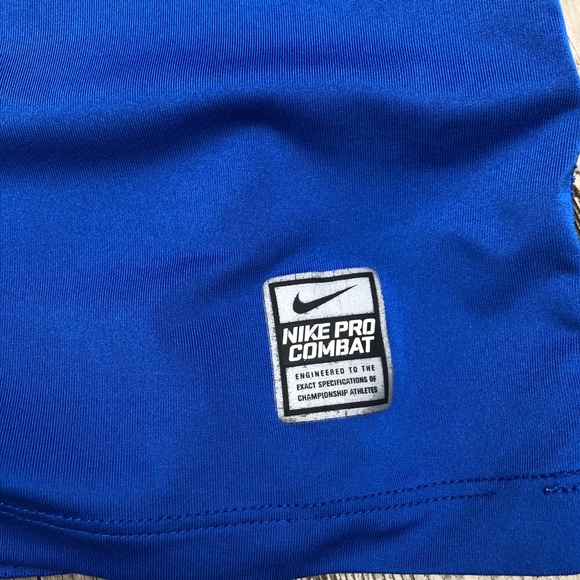 Nike | Shirts | Nike Pro Combat Dri Fit Fitted Sl Xxl Blue | Poshmark